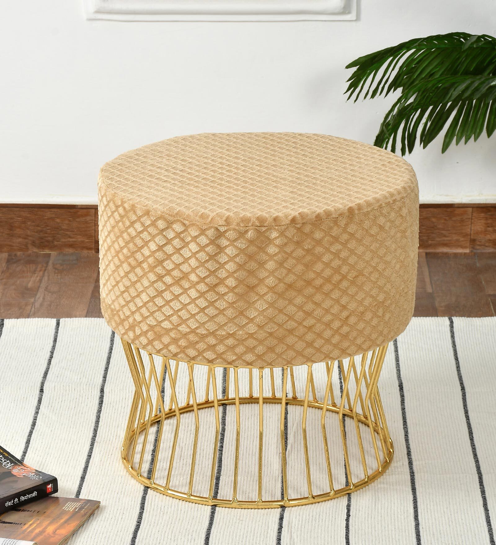 Buy Teviston Fabric Pouffe Cream In Colour at 63% OFF by COMFIDELITAS ...