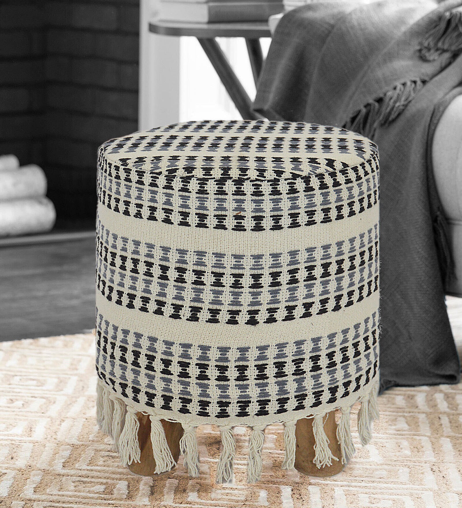 Buy Teviston Solid Wood Foot Stool in Grey Colour at 51% OFF by ...