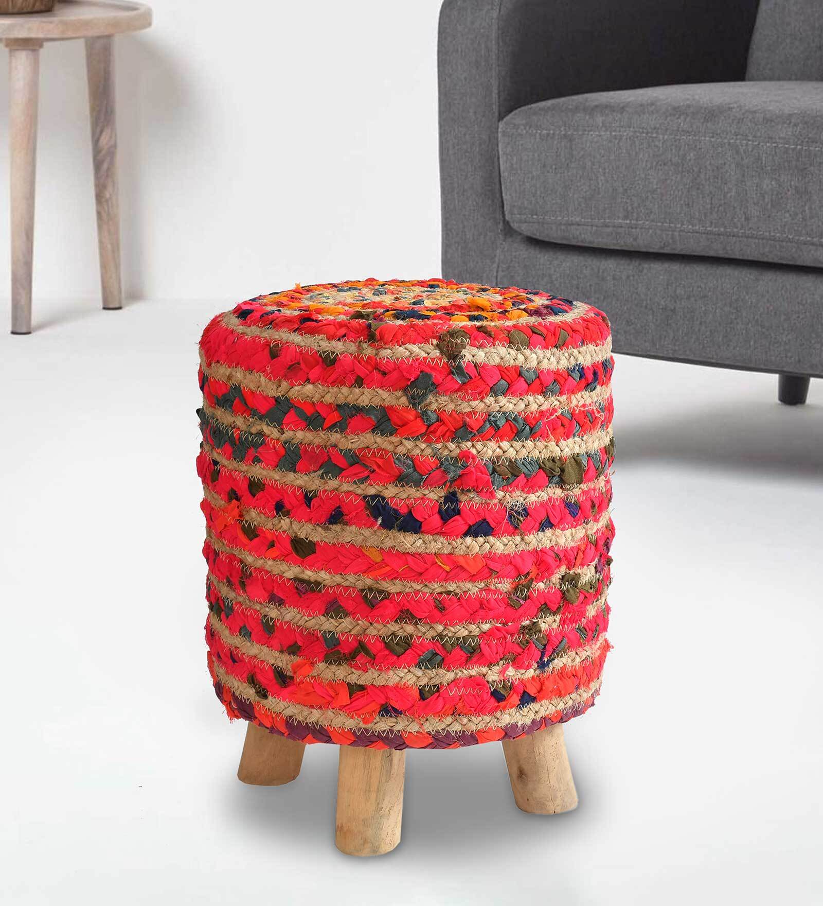 Buy Teviston Solid Wood Foot Stool in Red Finish at 51% OFF by ...