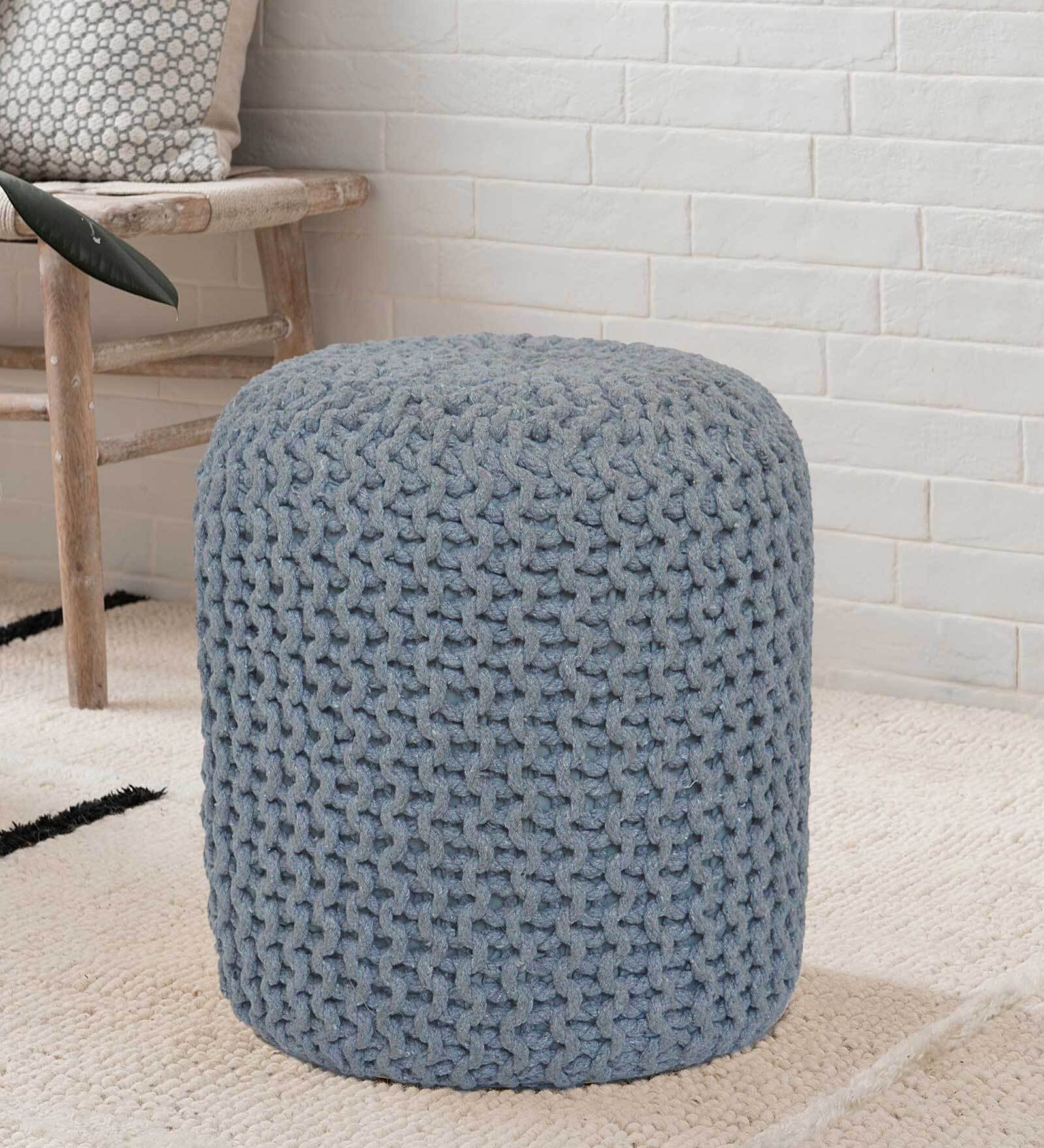 Buy Teviston Fabric Pouffes in Blue Colour at 51% OFF by COMFIDELITAS ...