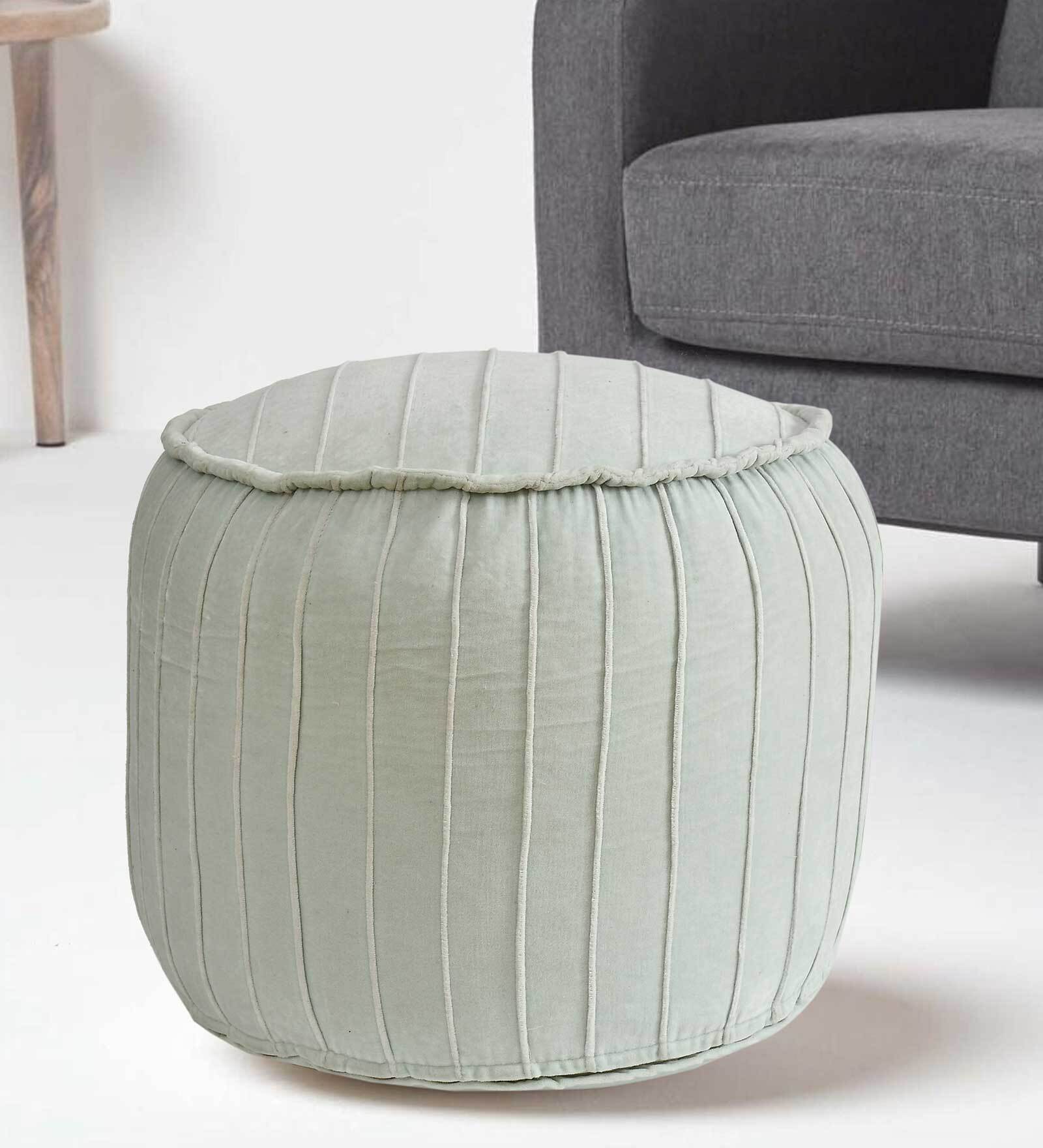 Buy Teviston Pouffee In Blue Colour at 51% OFF by COMFIDELITAS | Pepperfry