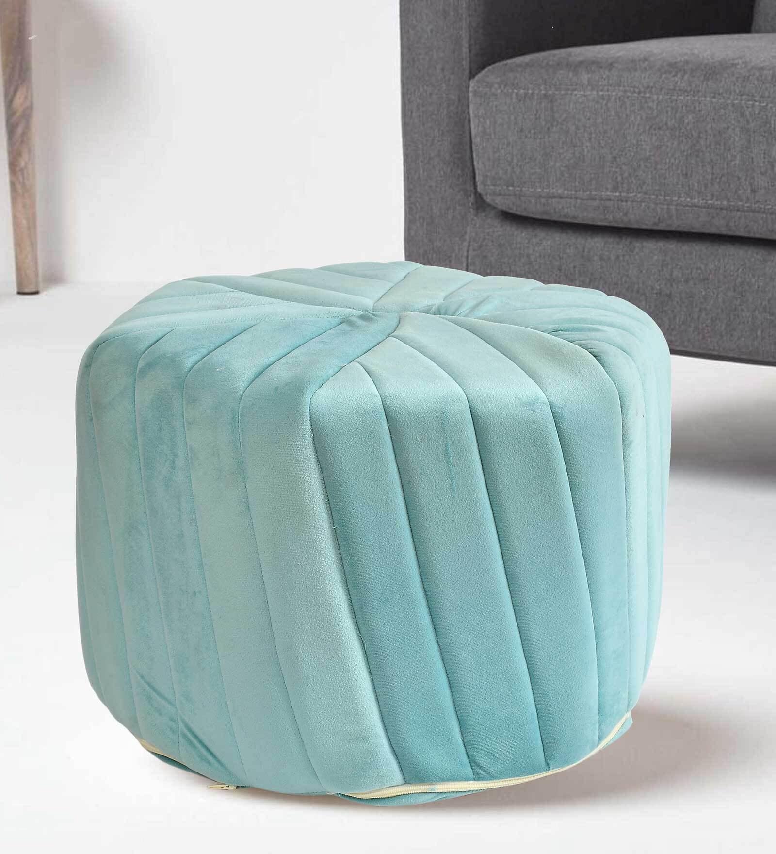 Buy Teviston Pouffee In Turquoise Colour at 51% OFF by COMFIDELITAS ...