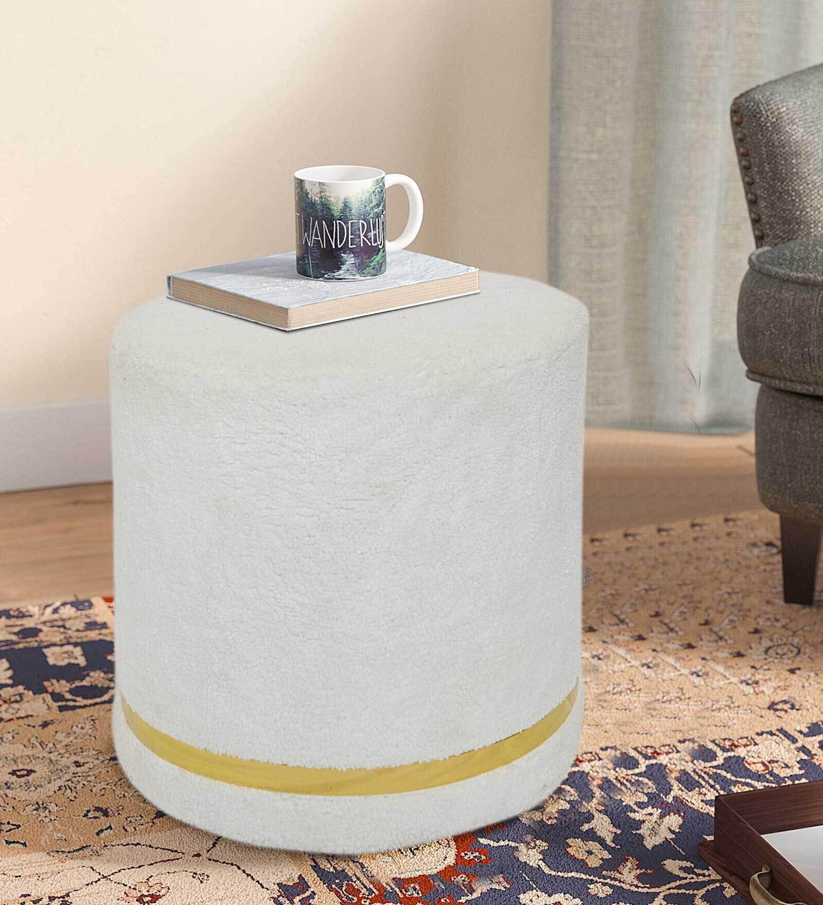 Buy Teviston Pouffee In White Colour at 51% OFF by COMFIDELITAS | Pepperfry