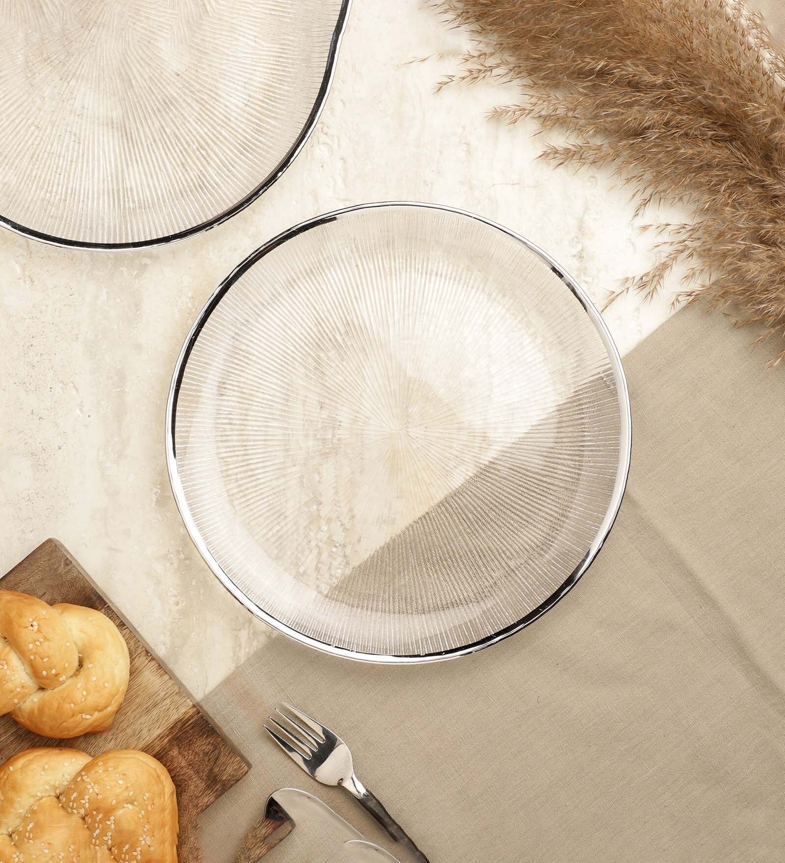 Buy Textured (Set of 2) Glass Dinner Plate by The Decor Mart at 64% OFF ...
