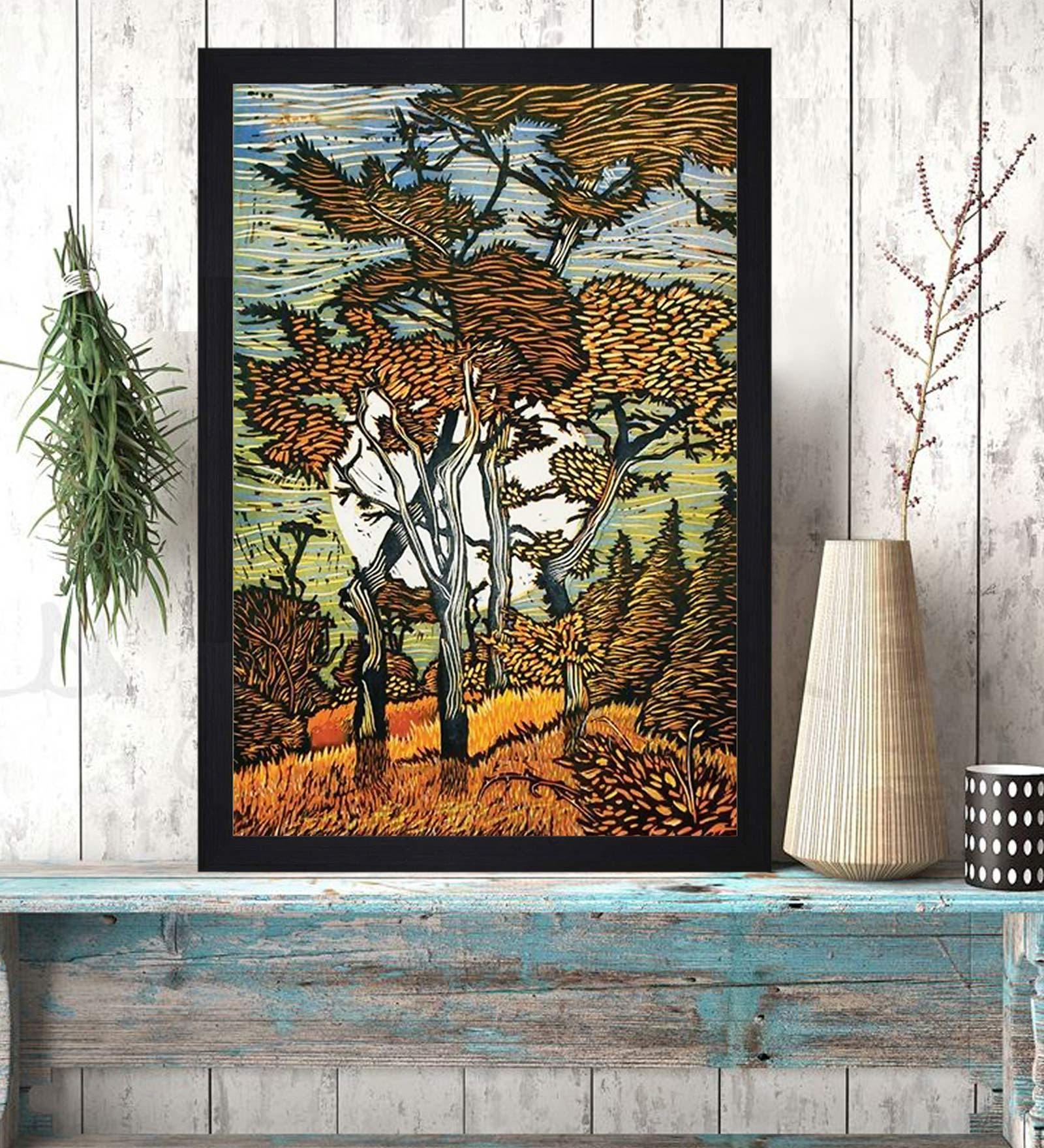 Buy Textured Paper Wood Framed Art Print In Brown at 40% OFF by Chaque ...