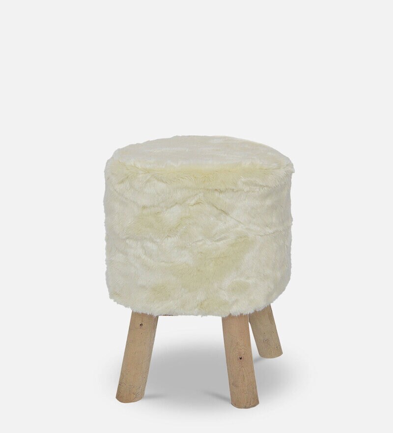 Buy Teviston Fabric Foot Stool in Cream Colour Online - Foot Stools ...