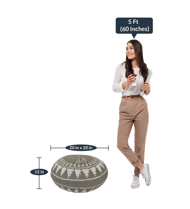 Buy Teviston Pouffe In Brown Colour By Comfidelitas Online - Abstract ...