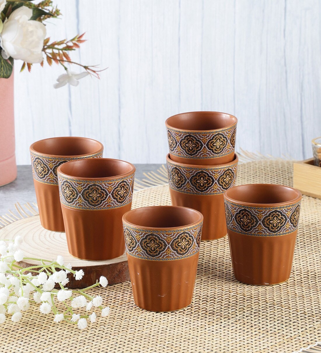 Buy Mandana Art Ceramic 280 mL (Set of 6) Kullad at 63% OFF by The ...