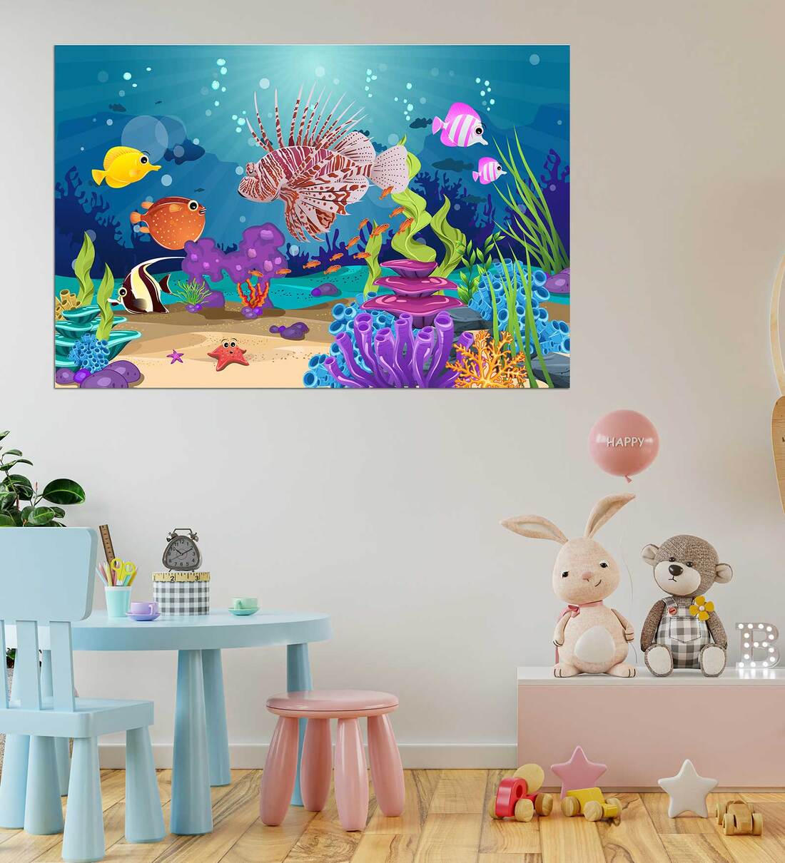 Buy The Heart Of Nature (Colorful Trees) Self Adhesive Wall Poster for ...