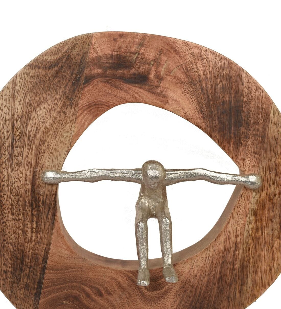 Buy The Man Pushing Boundry Silver Wood & Aluminium Figurine by ...