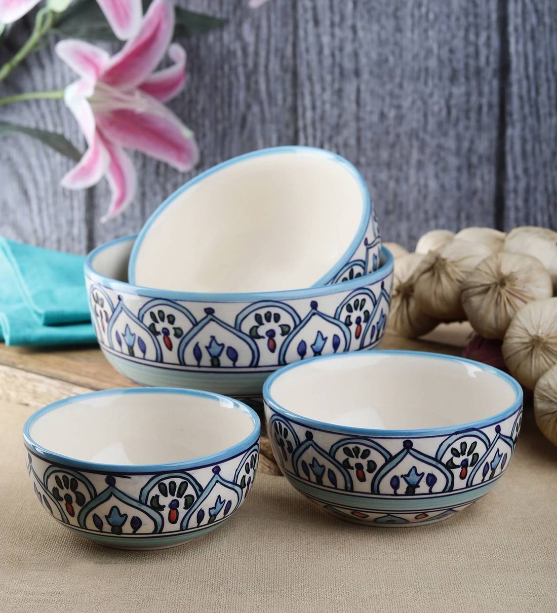 Buy 1 Litre Ceramic Dessert Bowls Set of 4 by VarEesha at 47% OFF by ...