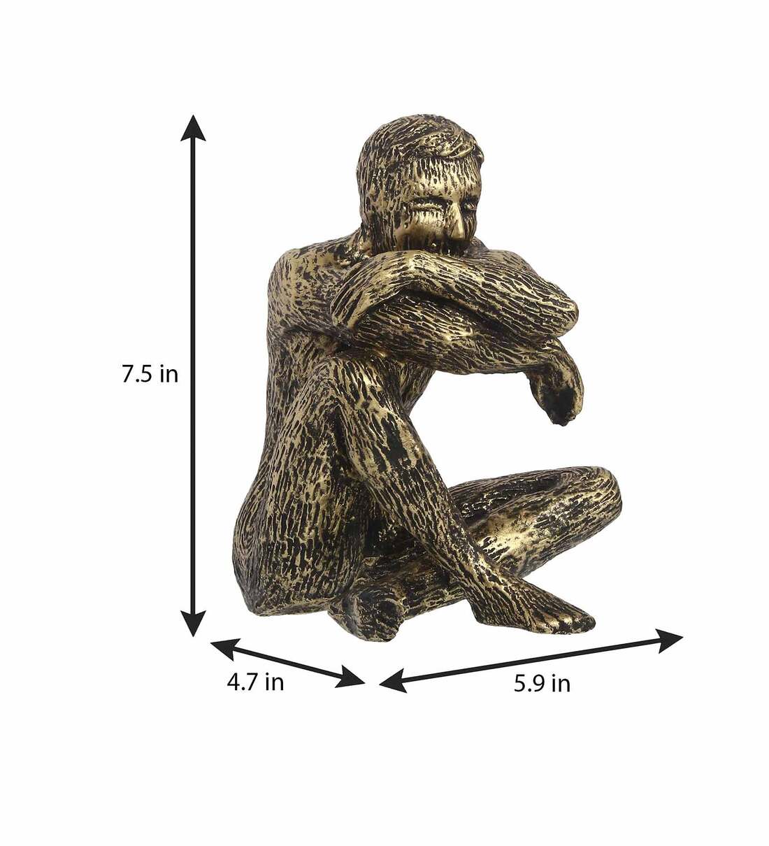Buy Thinking Man Polyresin Human Figurine by eCraftIndia Online - Human ...