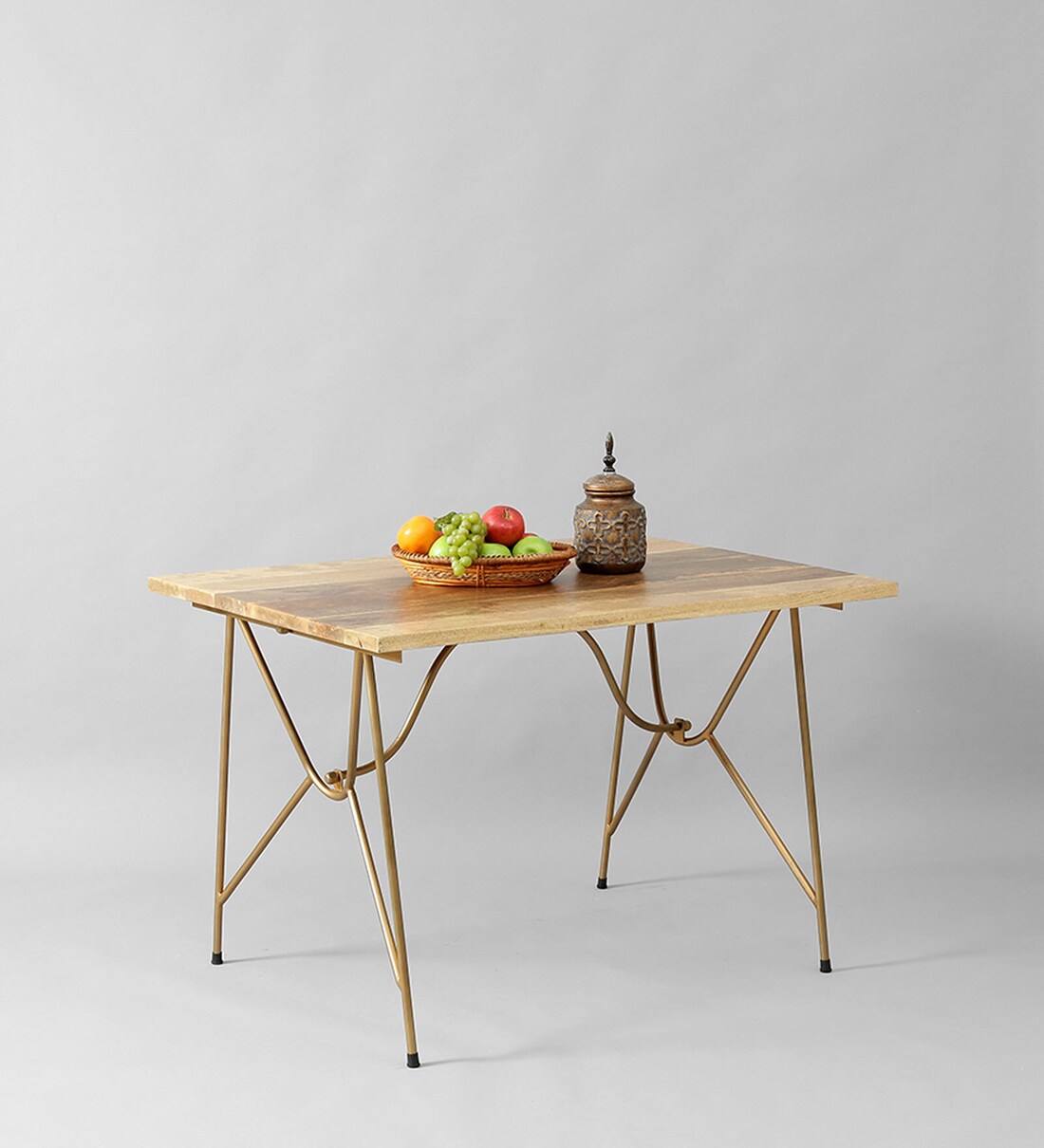 Buy Thiva Metal 4 Seater Dining Table Table In Gold Finish at 2% OFF by ...