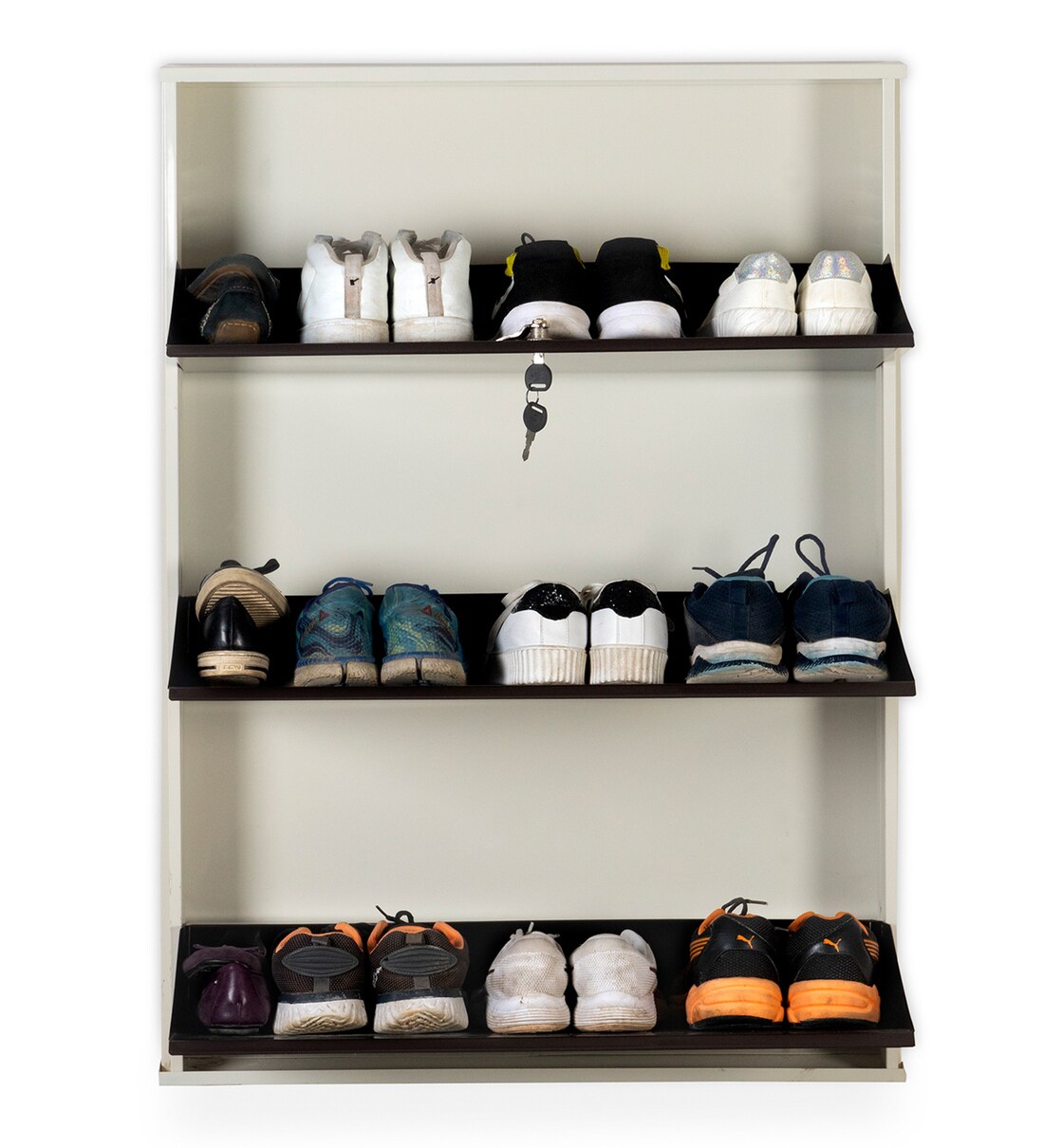 Buy Bergamo Metal Tilt Out Shoe Rack in Metallic Ivory Coffee Finish by ...