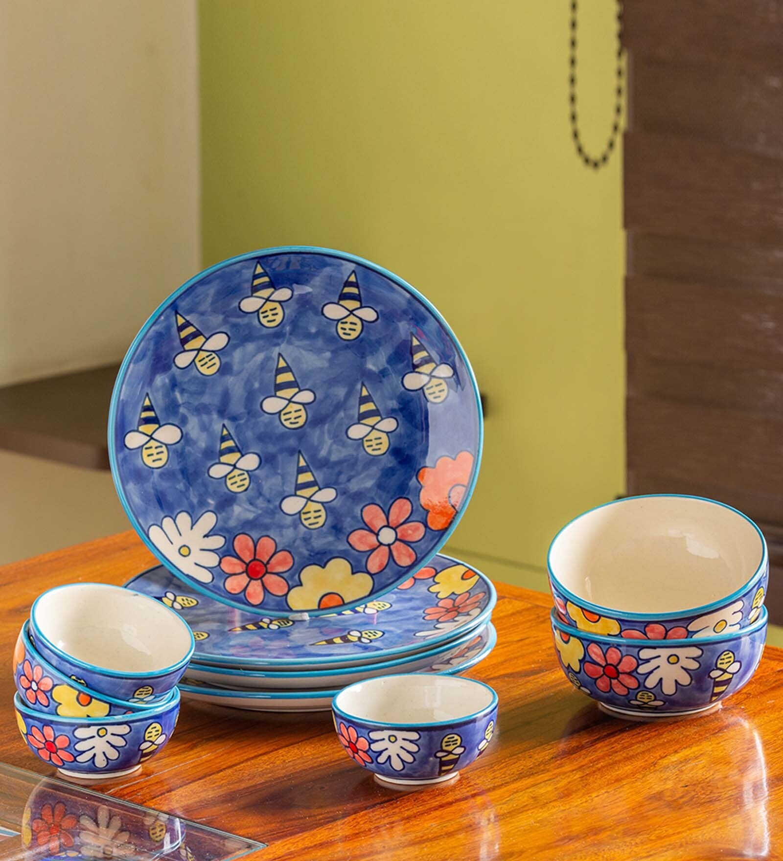 Buy The Bee Collective 10 Piece Ceramic Dinner Set by Exclusive Lane at ...