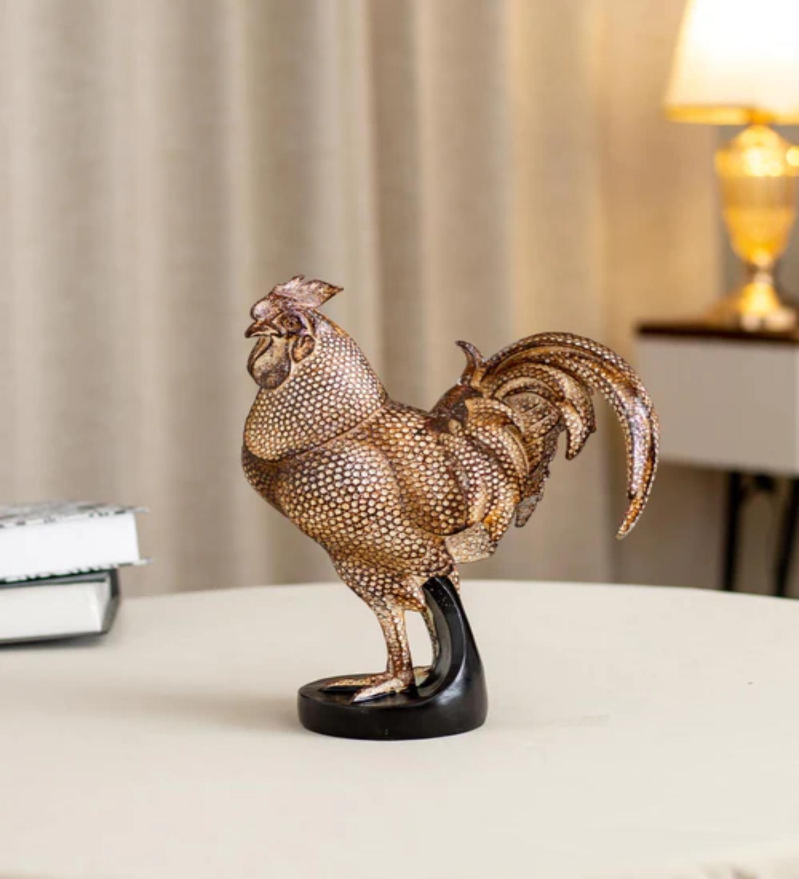 Buy The Majestic Rooster Brown Resin Figurine at 100% OFF by The Decor ...