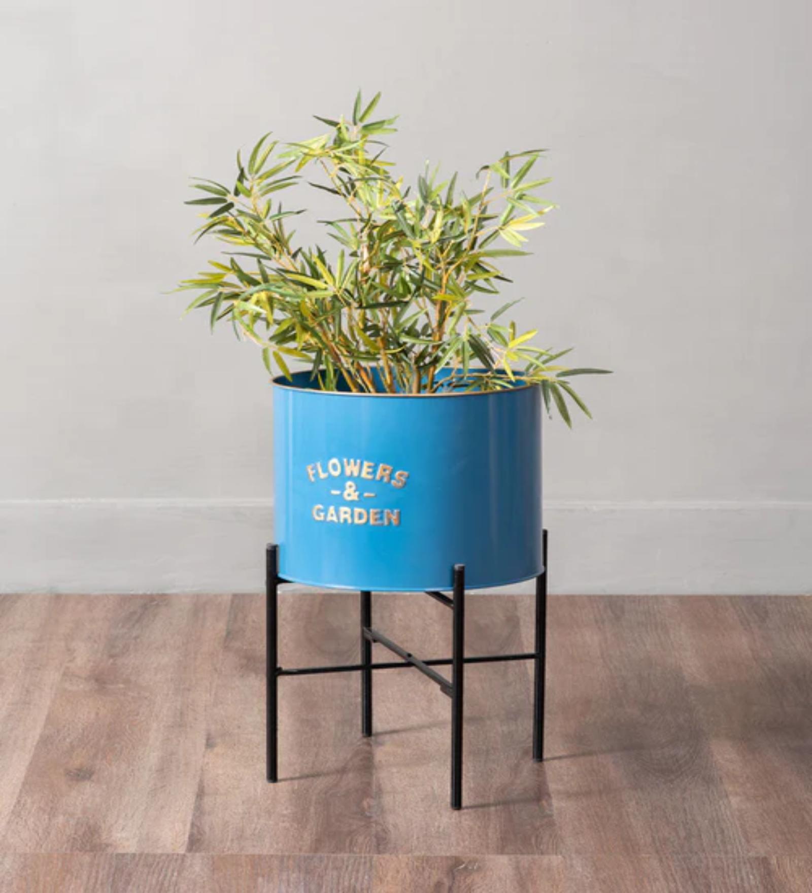 Buy Flower & Garden Blue Metal Desk Pot at 25% OFF by The Decor Kart ...