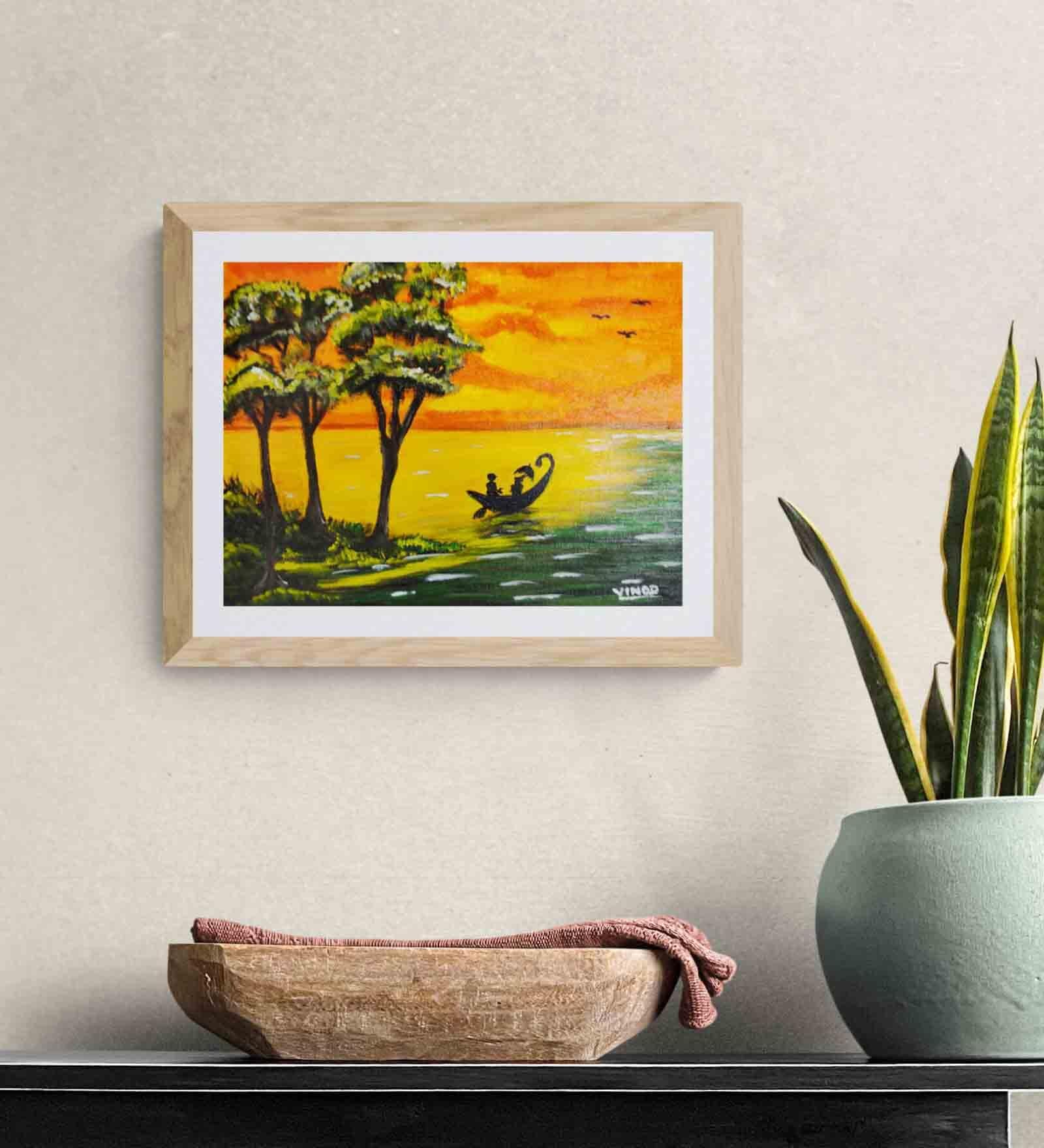 Buy The Earthly Heaven Handmade Acrylic On Unframed Canvas Painting at ...