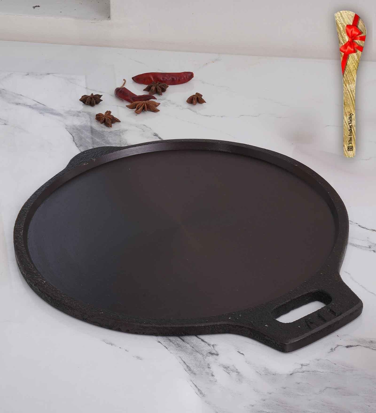 Buy Black 30 cm Cast Iron Non - Stick Tawa at 40% OFF by Indus valley ...