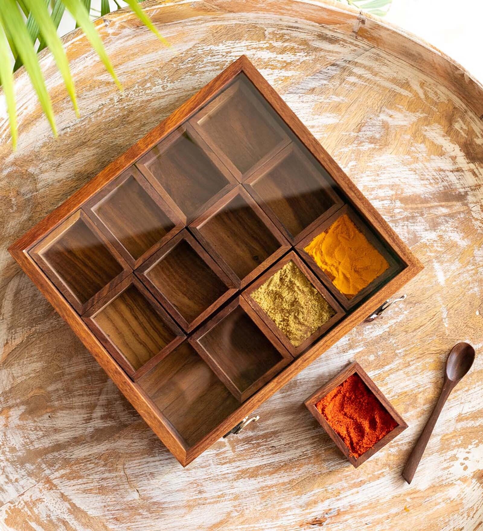 Buy The Spice Trove Brown Sheesham Wood Spice Box at 42% OFF by ...