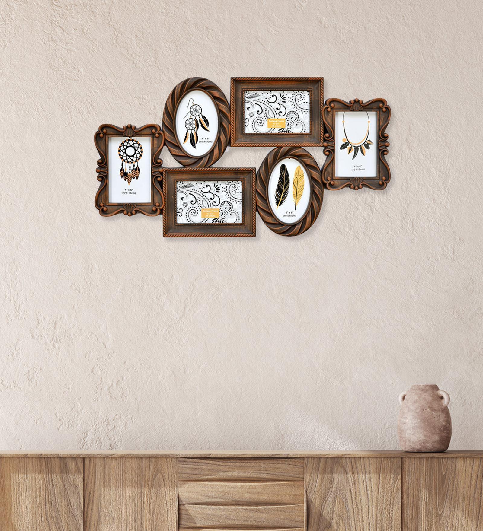 Buy Brown Polypropylene (Set of 6) Collage Photo Frames at 100% OFF by ...