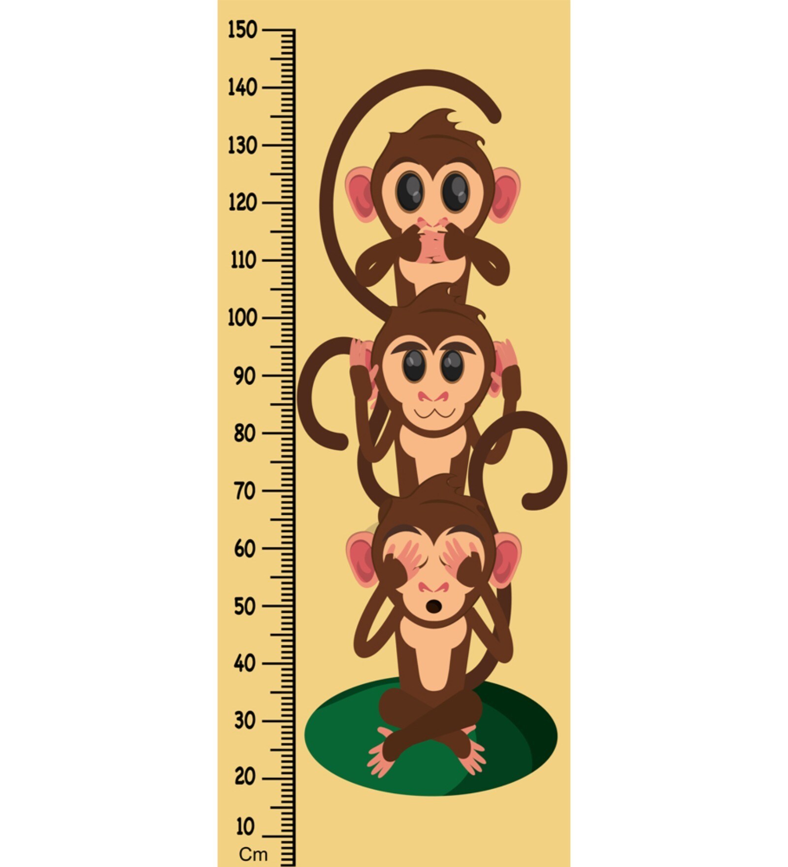 Buy Three Monkeys in Multicolour Height Chart at 25% OFF by Wens ...