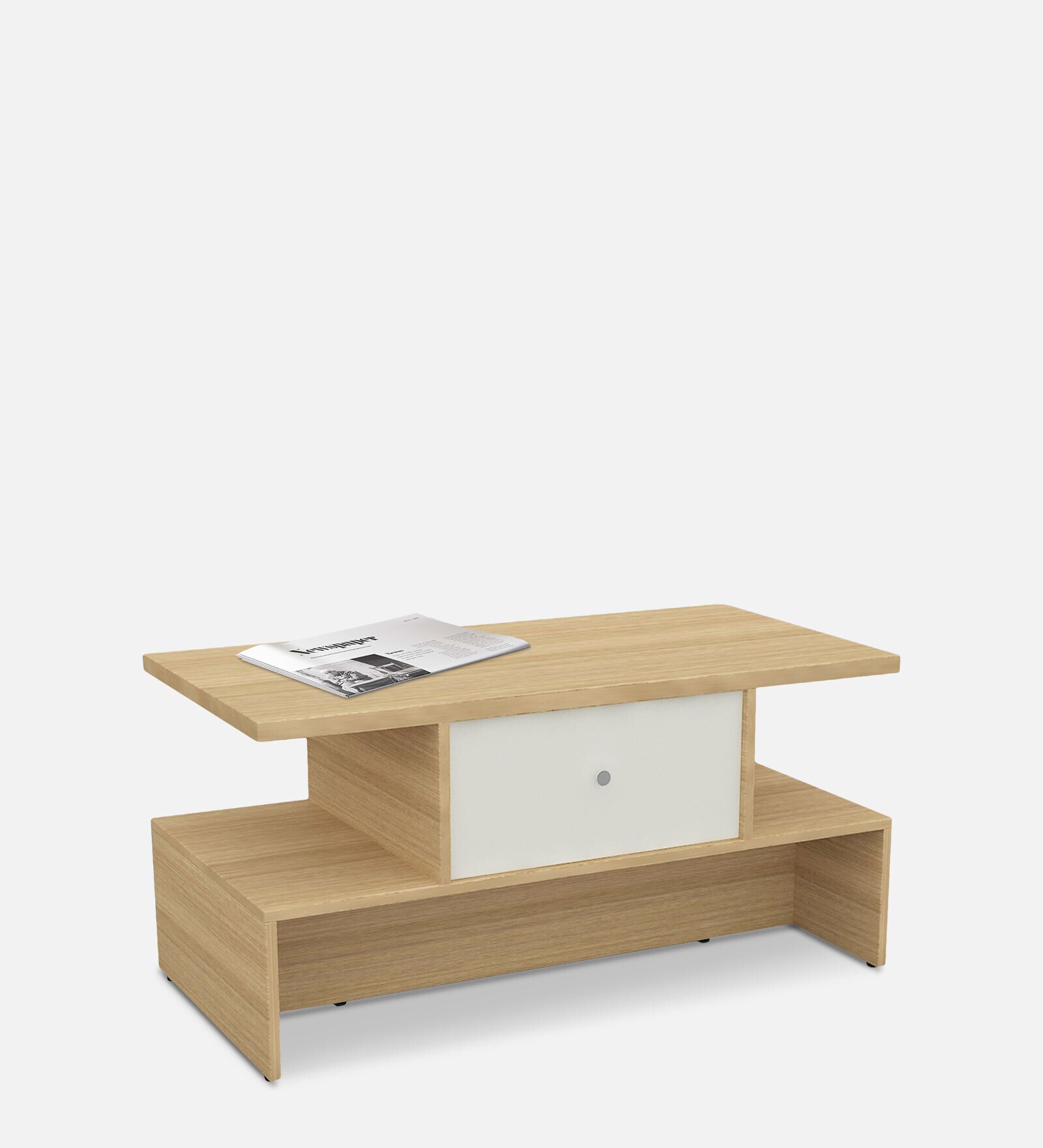Buy Throne Coffee Table in Urban Teak and Frosty White Colour at 48% ...