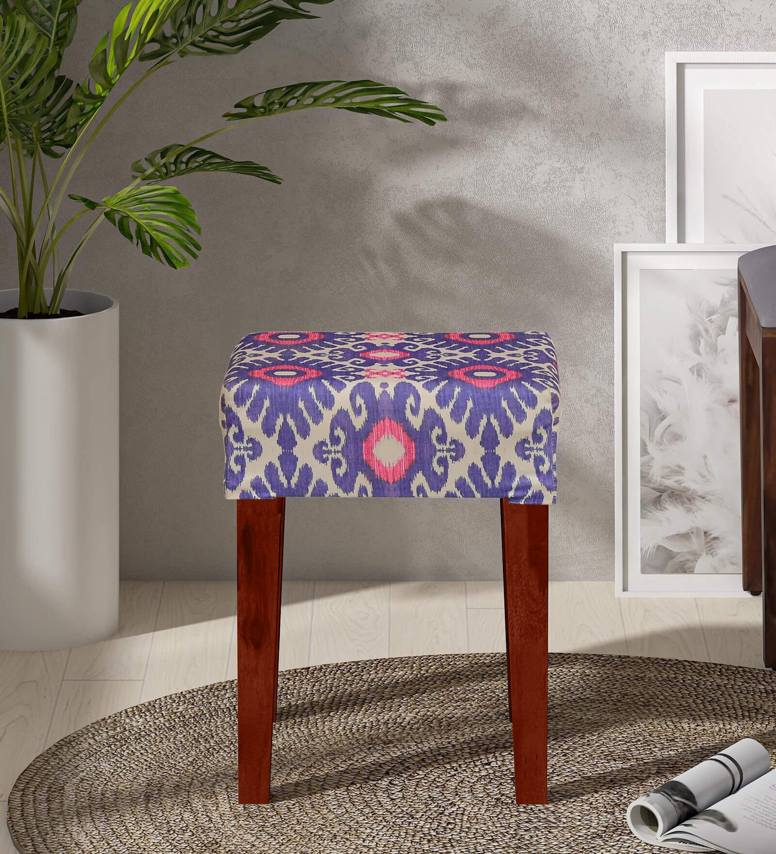 Buy Thuin Sheesham Wood Seating Stool In Honey Oak Finish at 29% OFF by ...