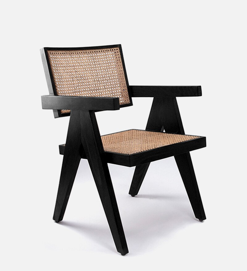 Buy London Solid Wood Arm Chair in Black Colour Online - Arm Chairs ...