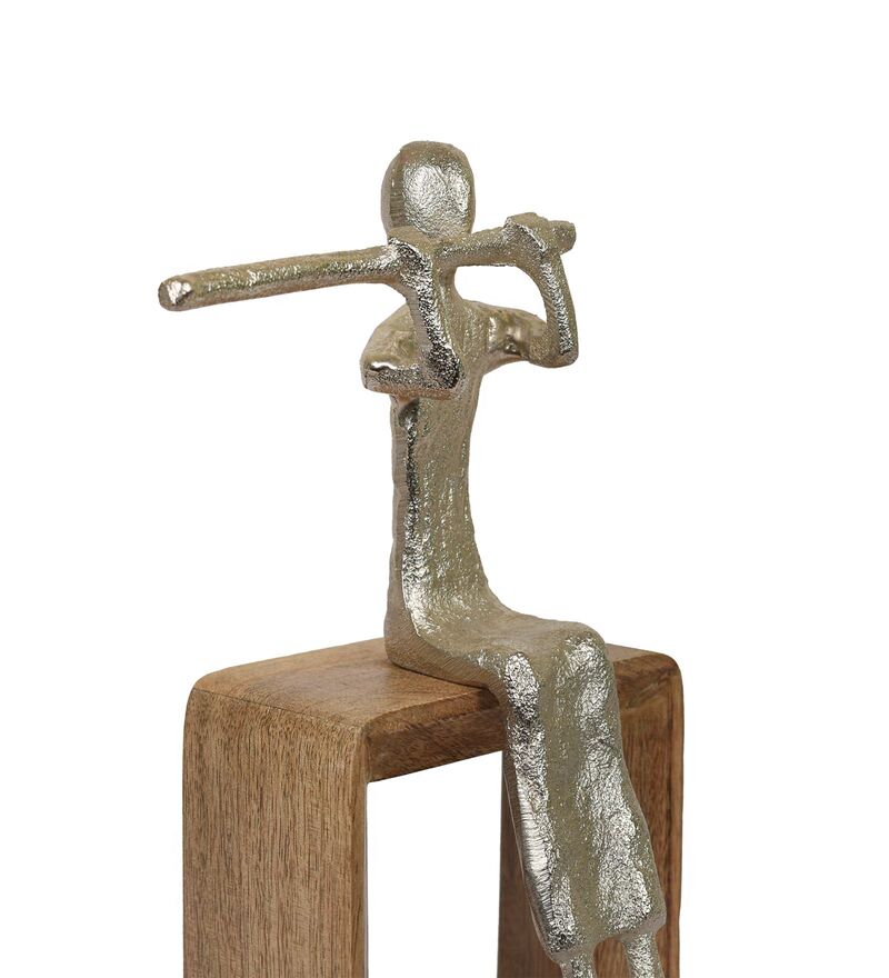 Buy The Flute Musician Brown Aluminium & Wood Figurine by Citilites ...