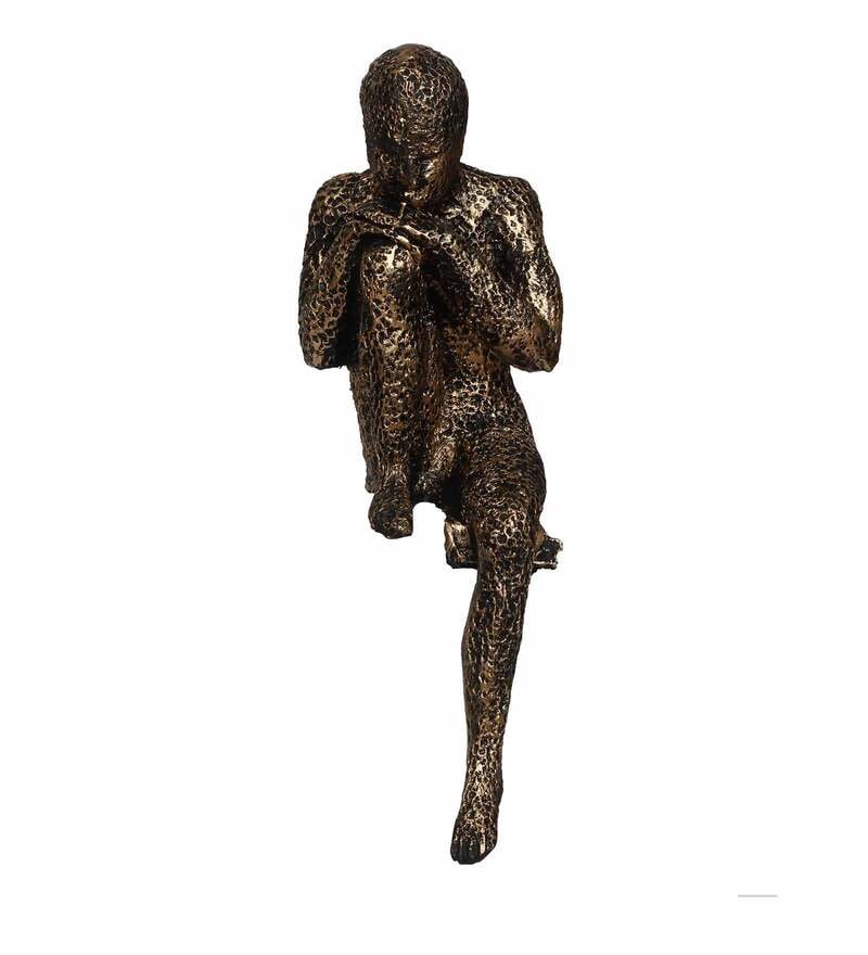 Buy Thinking Man Polyresin Human Figurine by eCraftIndia Online - Human ...