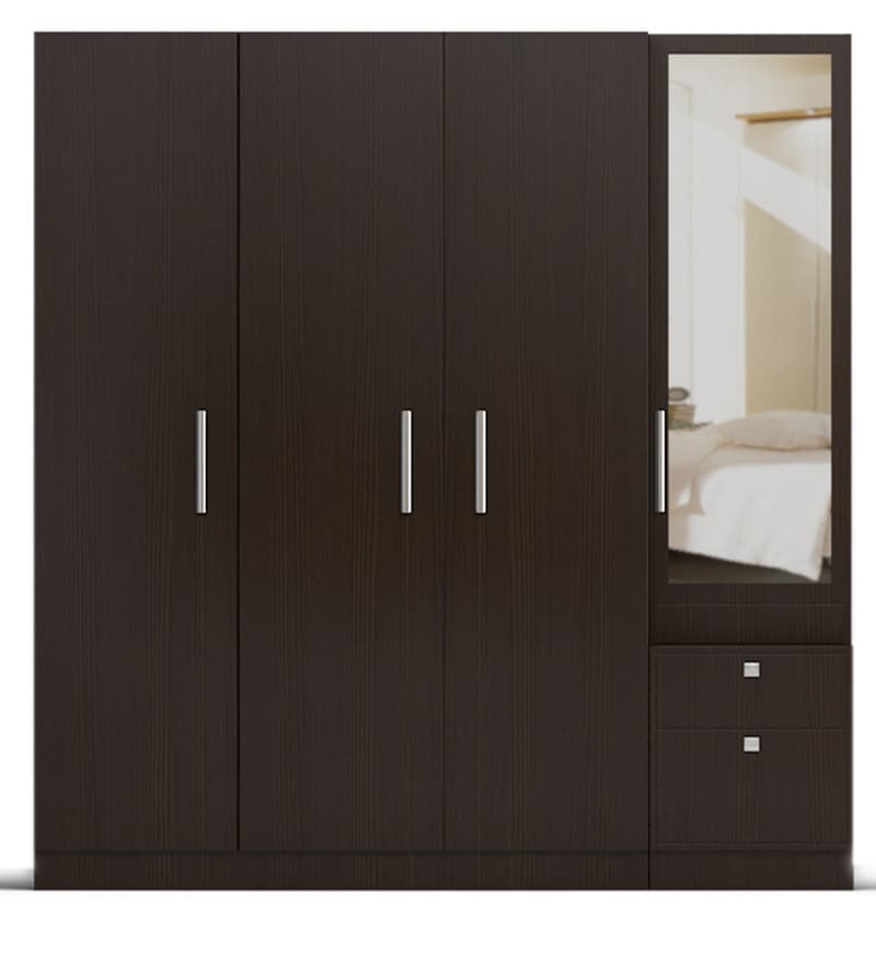 Buy Three Door Wardrobe with Dresser in Country Oak Dark Finish in PLPB ...