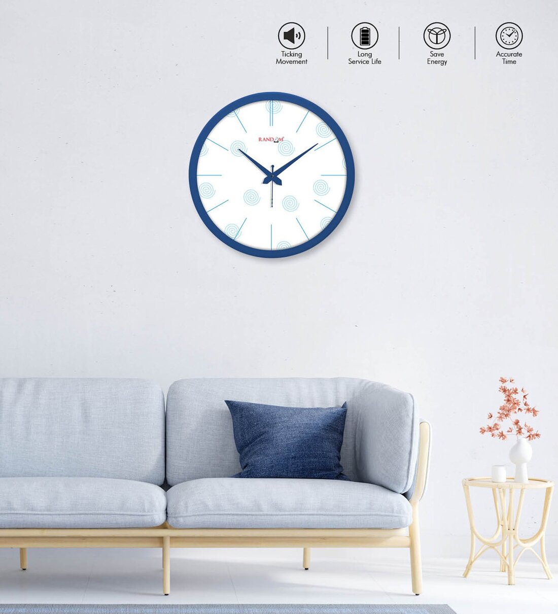 Buy Tic Toc Blue & White Plastic Wall Clock at 3% OFF by Random | Pepperfry