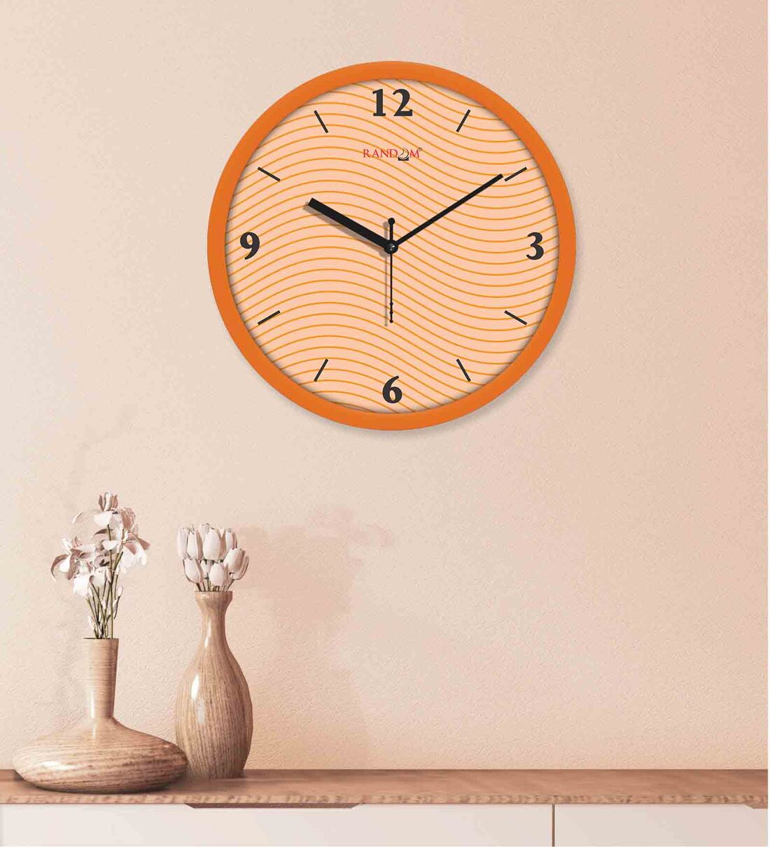 Buy Tic Toc Orange Plastic 11 Inches Decorative Wall Clock by Random at ...