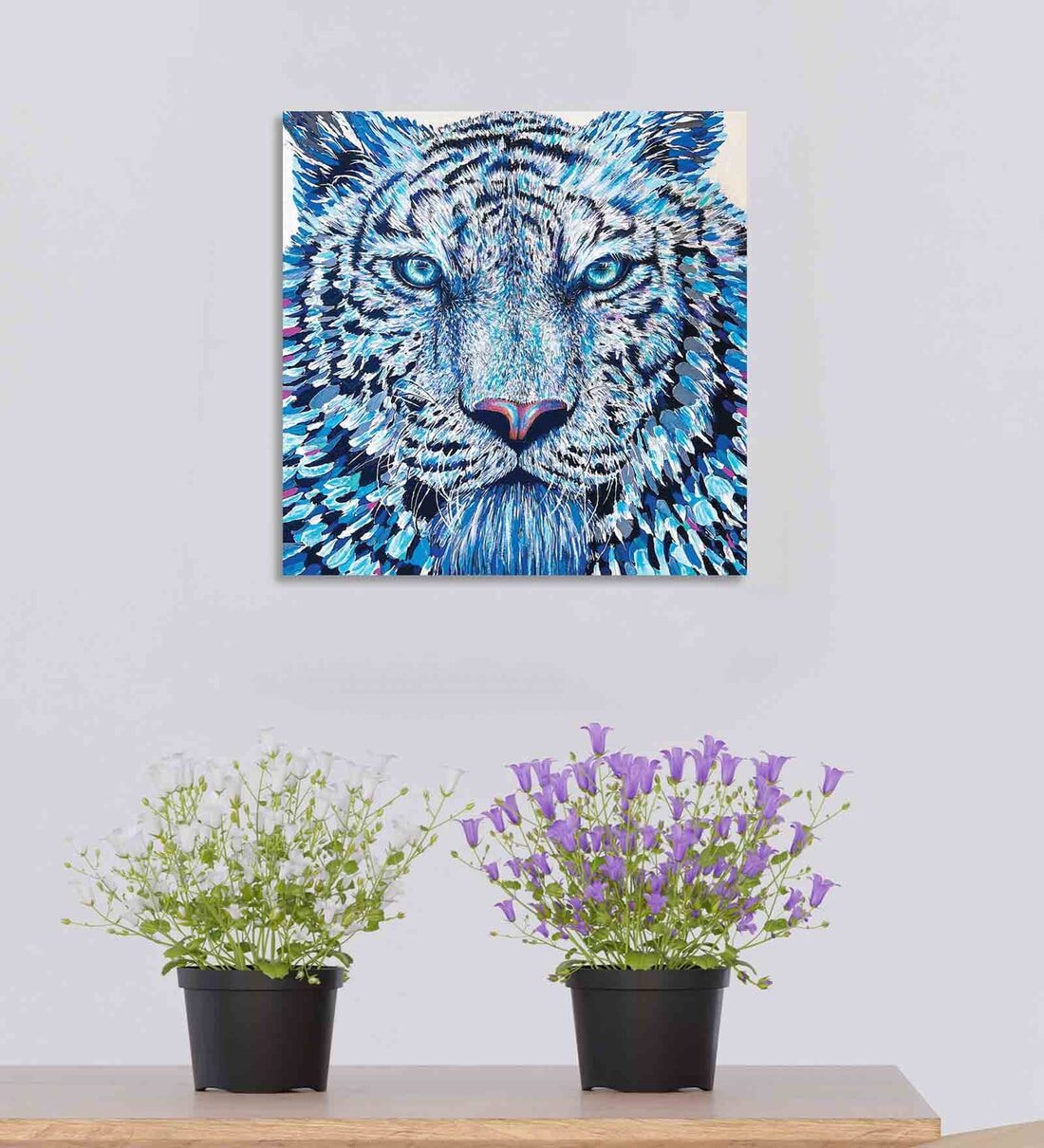 Buy Tiger Multicolour Teak Wood Canvas Art Print at 14% OFF by Da ...