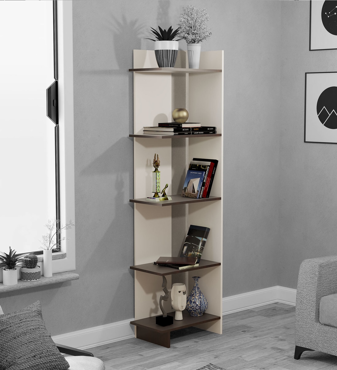 Buy Tisha Book Shelf in White Finish Online - Contemporary Book Shelves ...