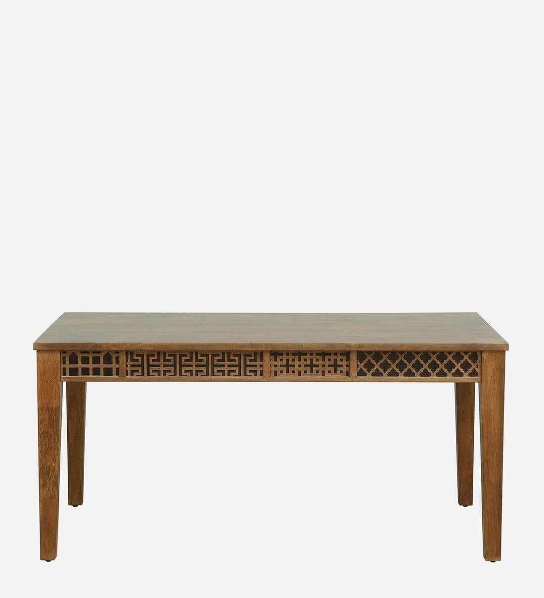 Buy Tishya Solid Wood 6 Seater Dining Table In Provincial Teak Finish ...