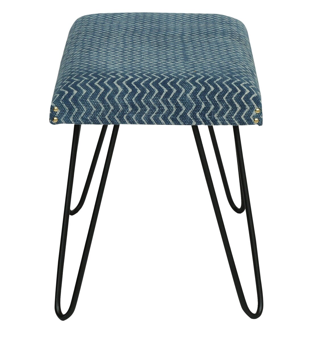 Buy Titus Upholstered Metal Bench In Blue Colour By Bohemiana Online ...