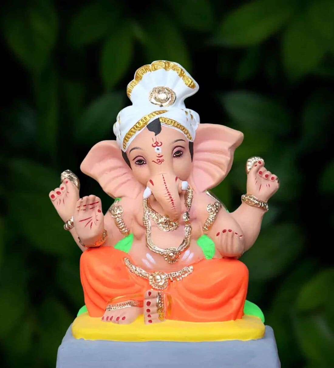 Buy Titwala Pheta Multicolour Clay 12 Inches Eco Friendly Ganesh Murti ...