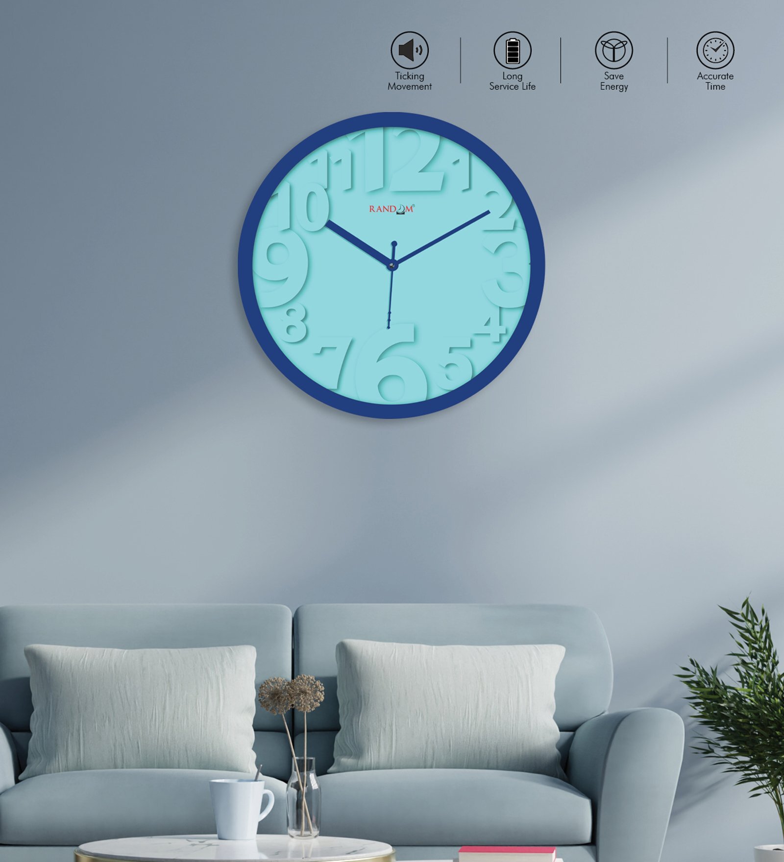 Buy Tic Toc Blue Plastic Wall Clock at 25% OFF by Random | Pepperfry