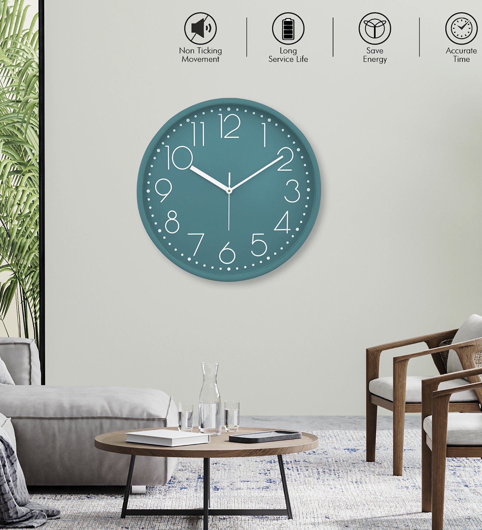 Buy Tic Toc Green & White Plastic Wall Clock at 15% OFF by Random | Pepperfry
