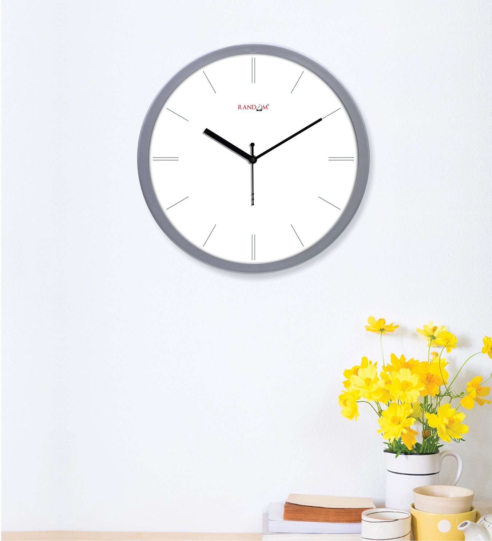 Buy Tic Toc Grey & White Plastic Wall Clock at 15% OFF by Random | Pepperfry