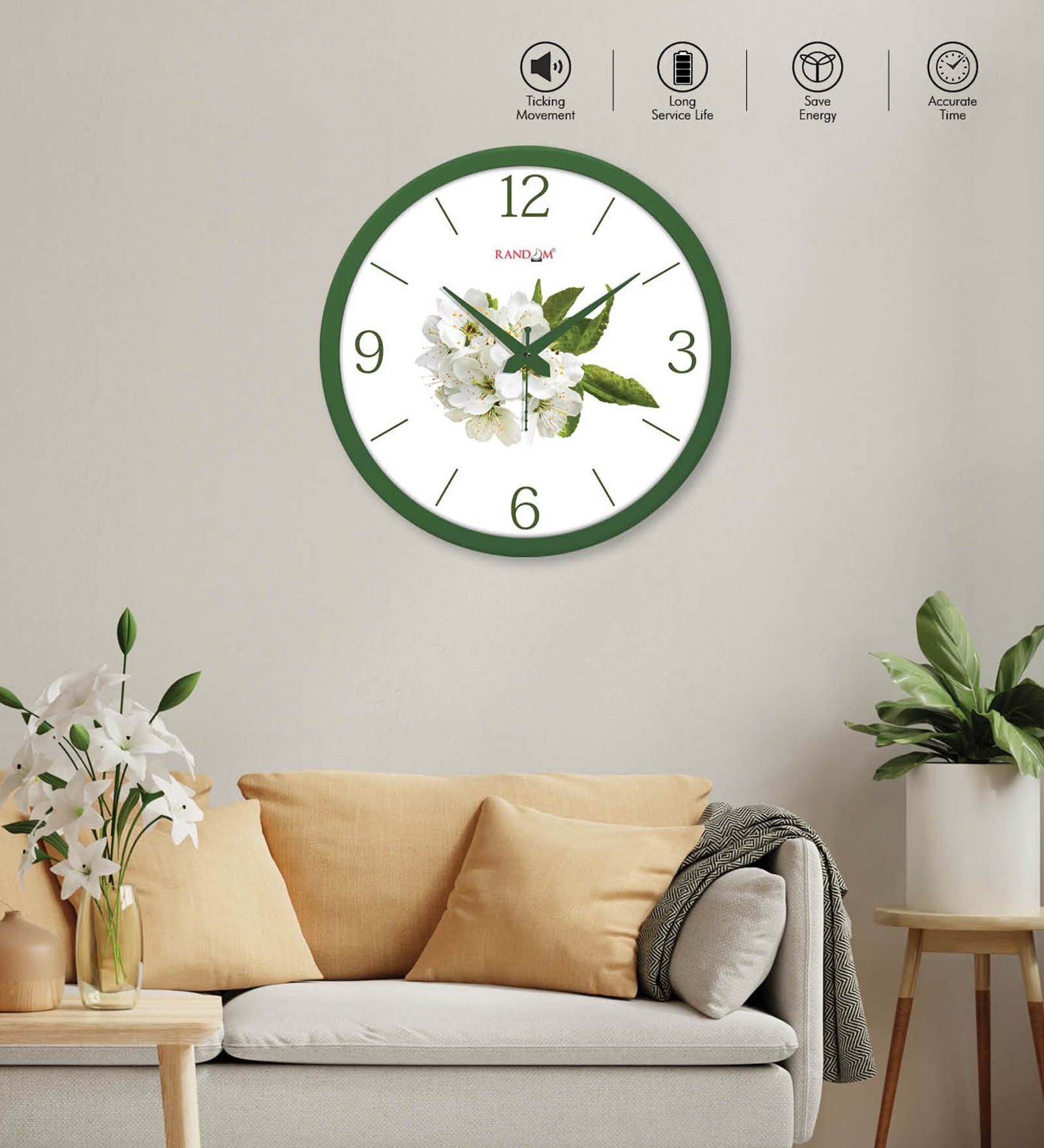 Buy Tic Toc Green & White Plastic Wall Clock at 15% OFF by Random | Pepperfry