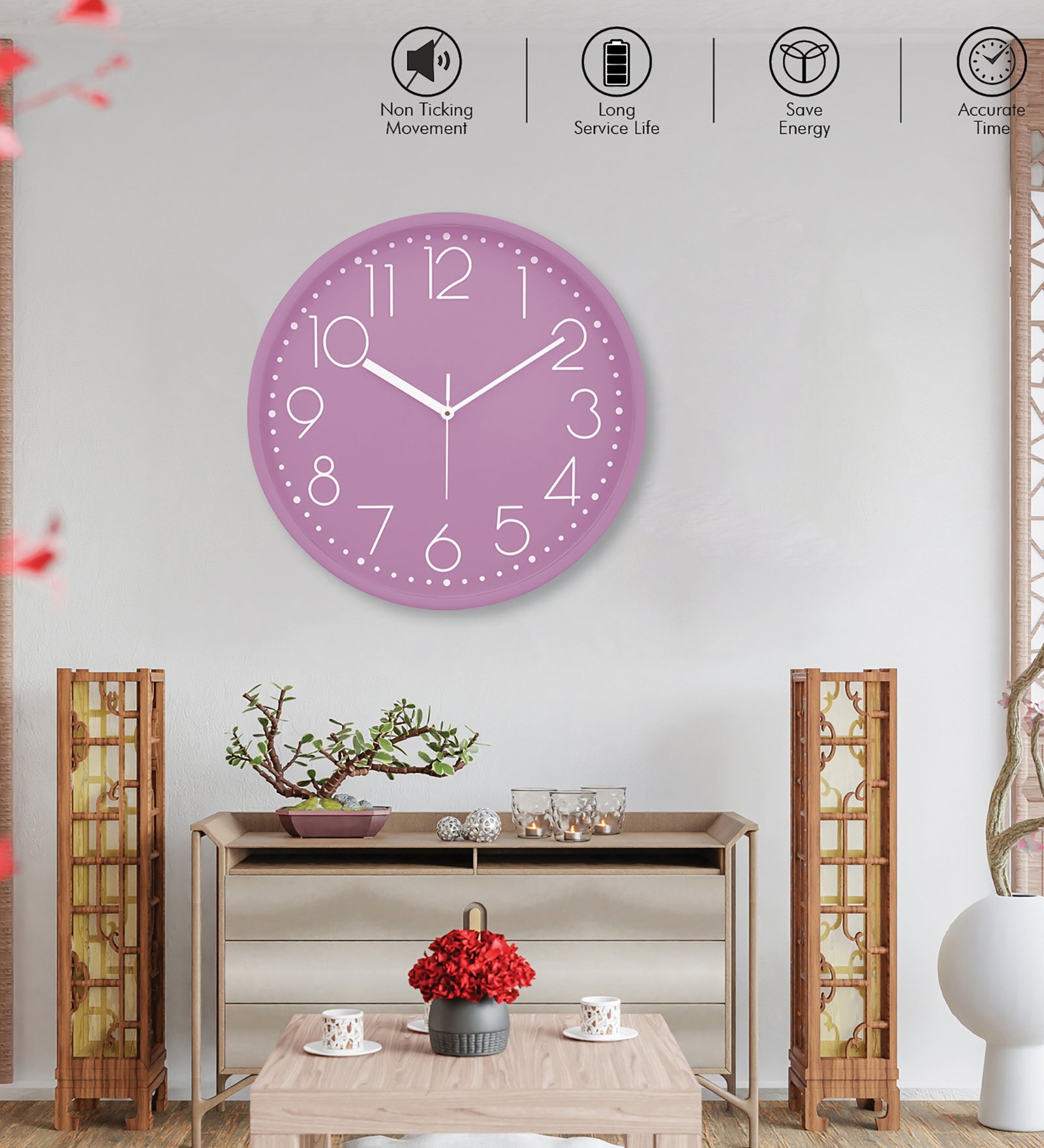 Buy Tic Toc Pink & White Plastic Wall Clock at 22% OFF by Random | Pepperfry