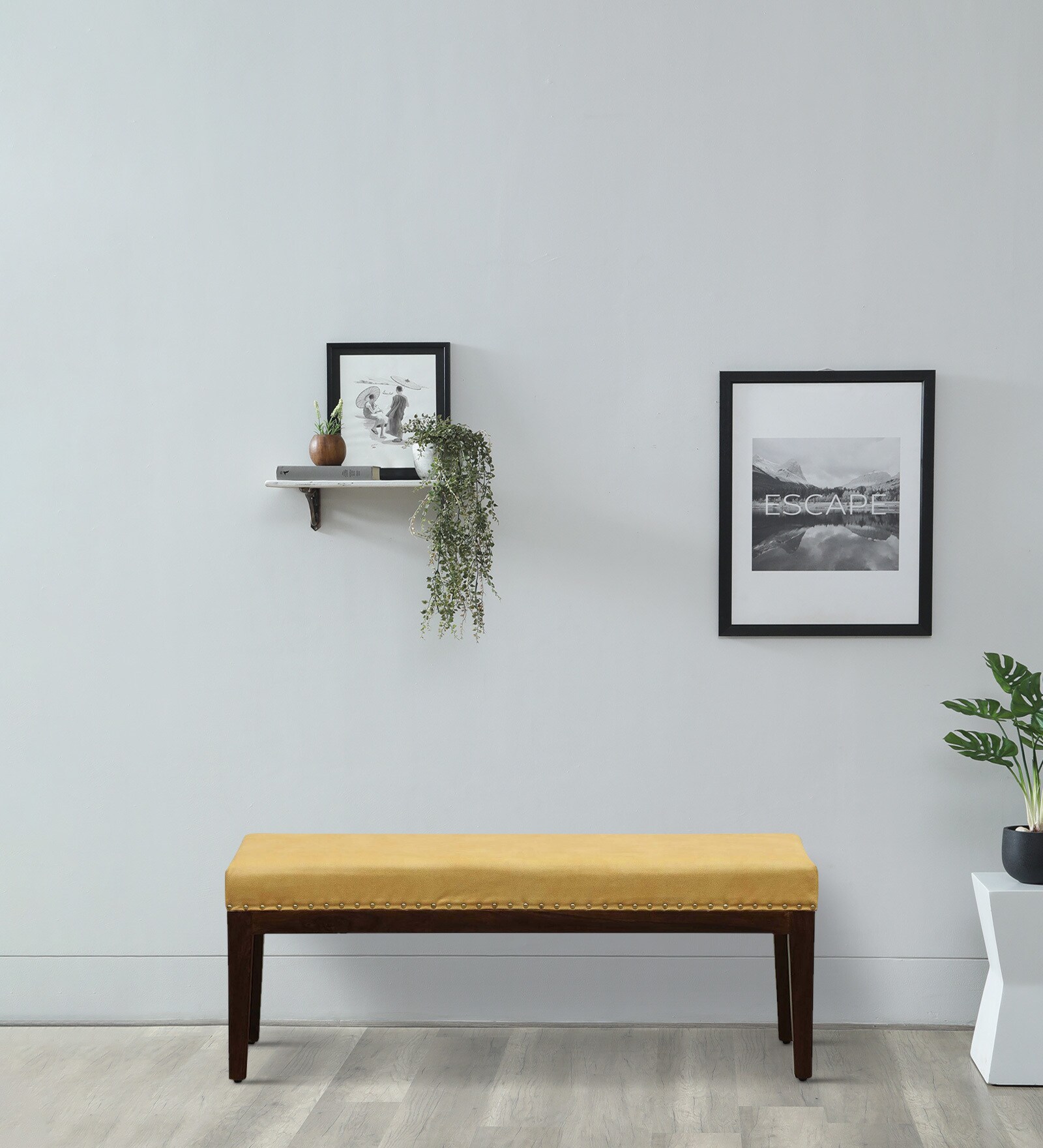 Buy Tilapia Upholstered Bench In Yellow Colour at 38% OFF by Mudramark ...