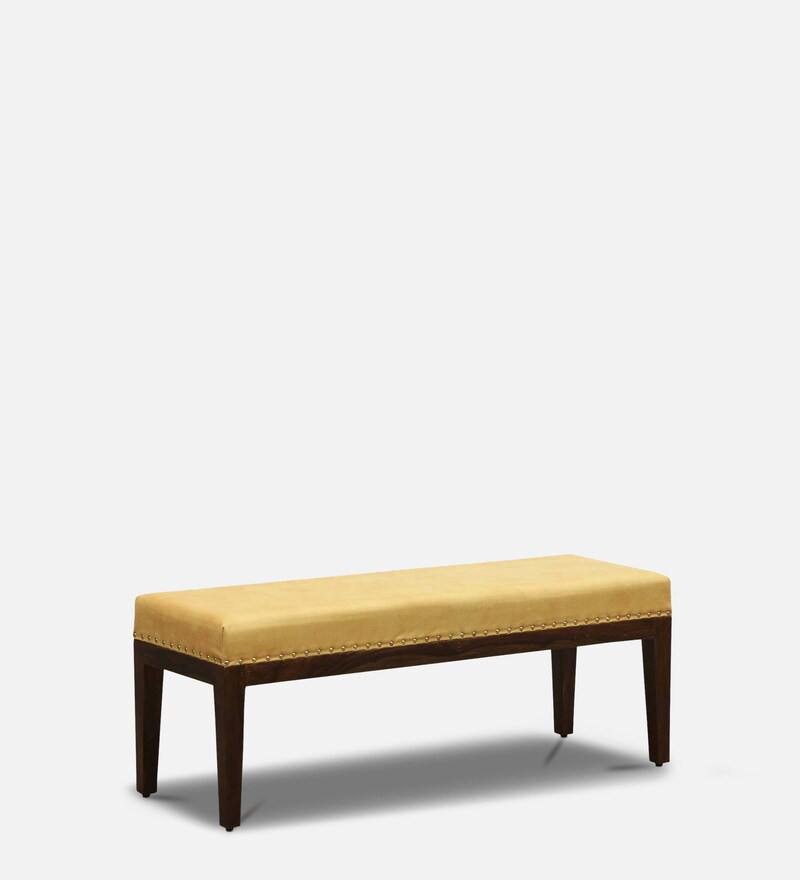 Buy Tilapia Upholstered Bench In Yellow Colour By Mudramark Online ...