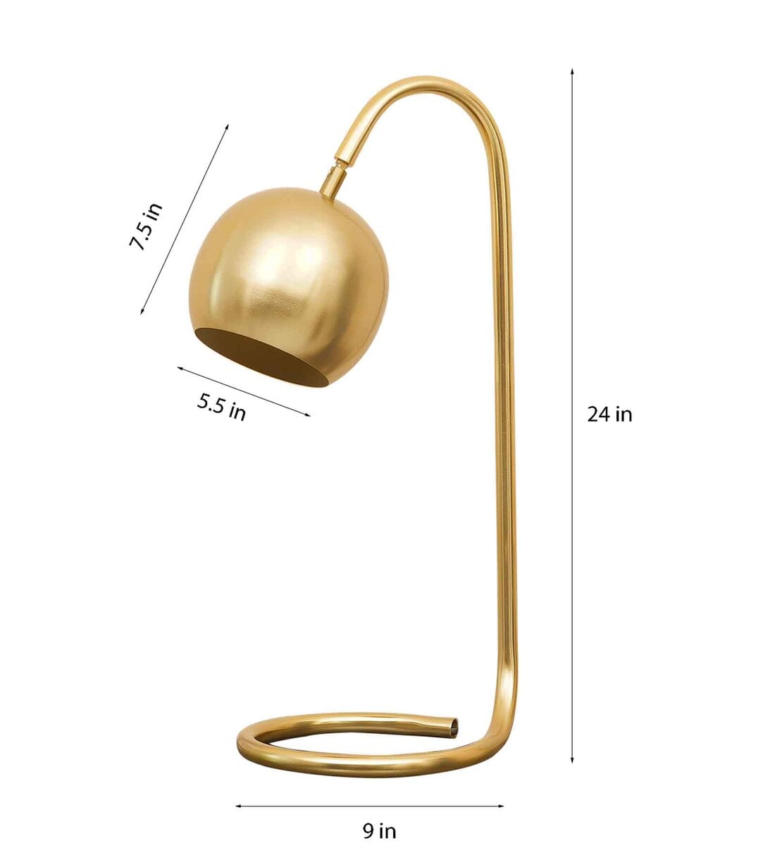 Buy Louise Gold Study Lamp With Metal Base By Kapoor E Illuminations ...