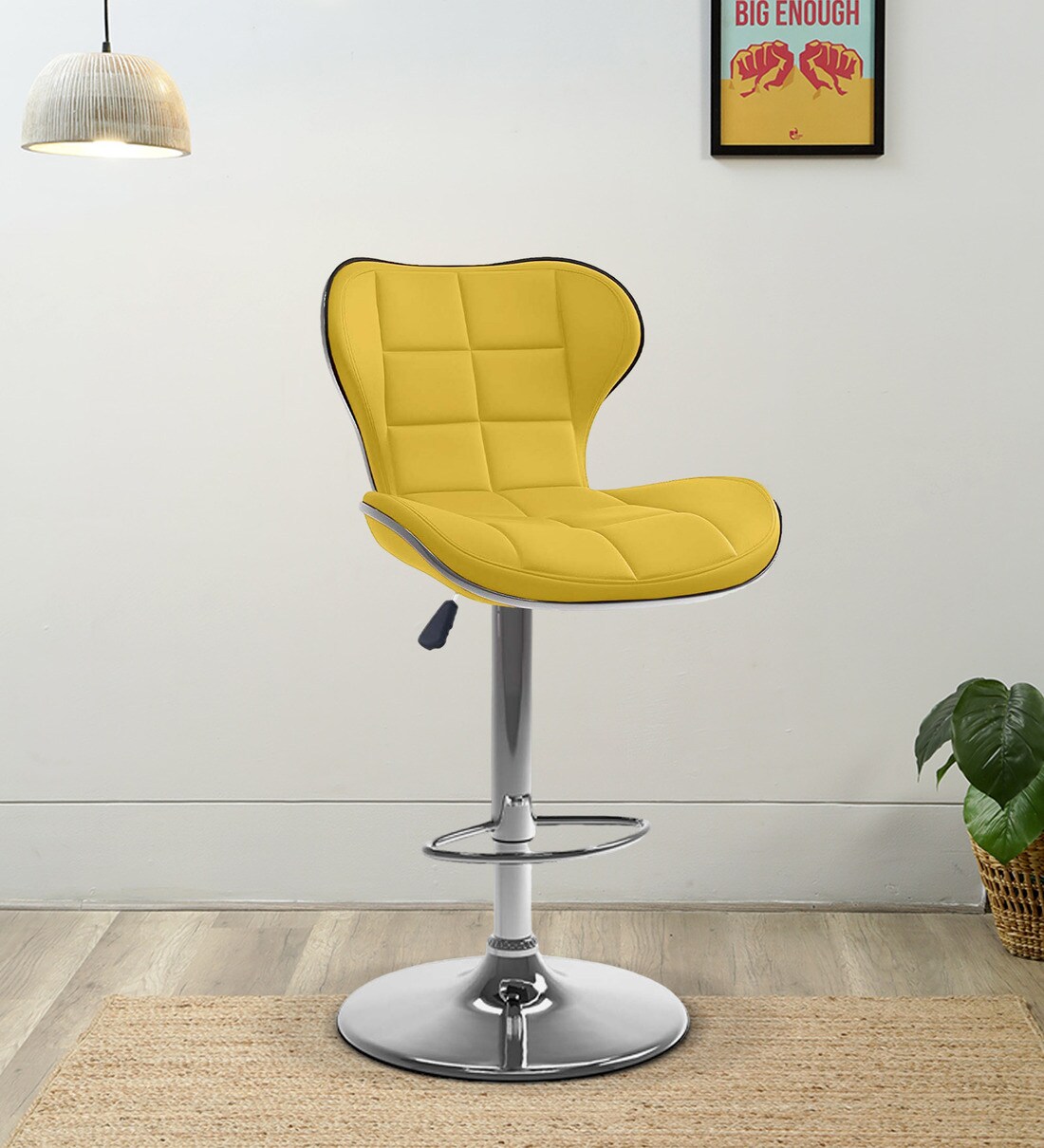 Buy Tokyo Leatherette Bar Stool In Yellow Colour With Swivel at 4% OFF ...