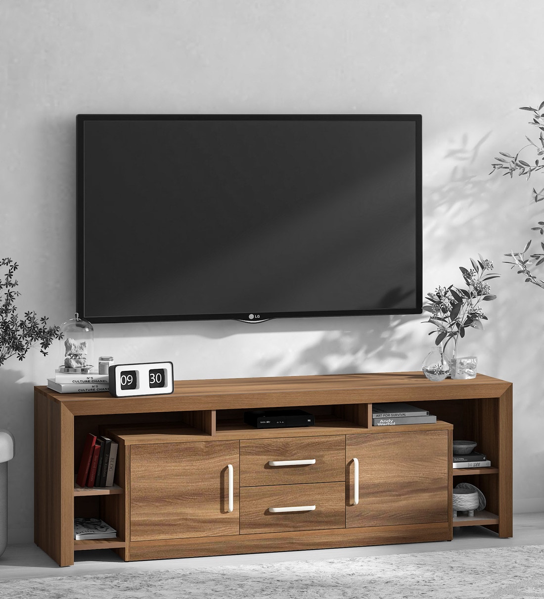 Buy Tomoko TV Console for TVs up to 55\ in Walnut Bronze Finish Online ...