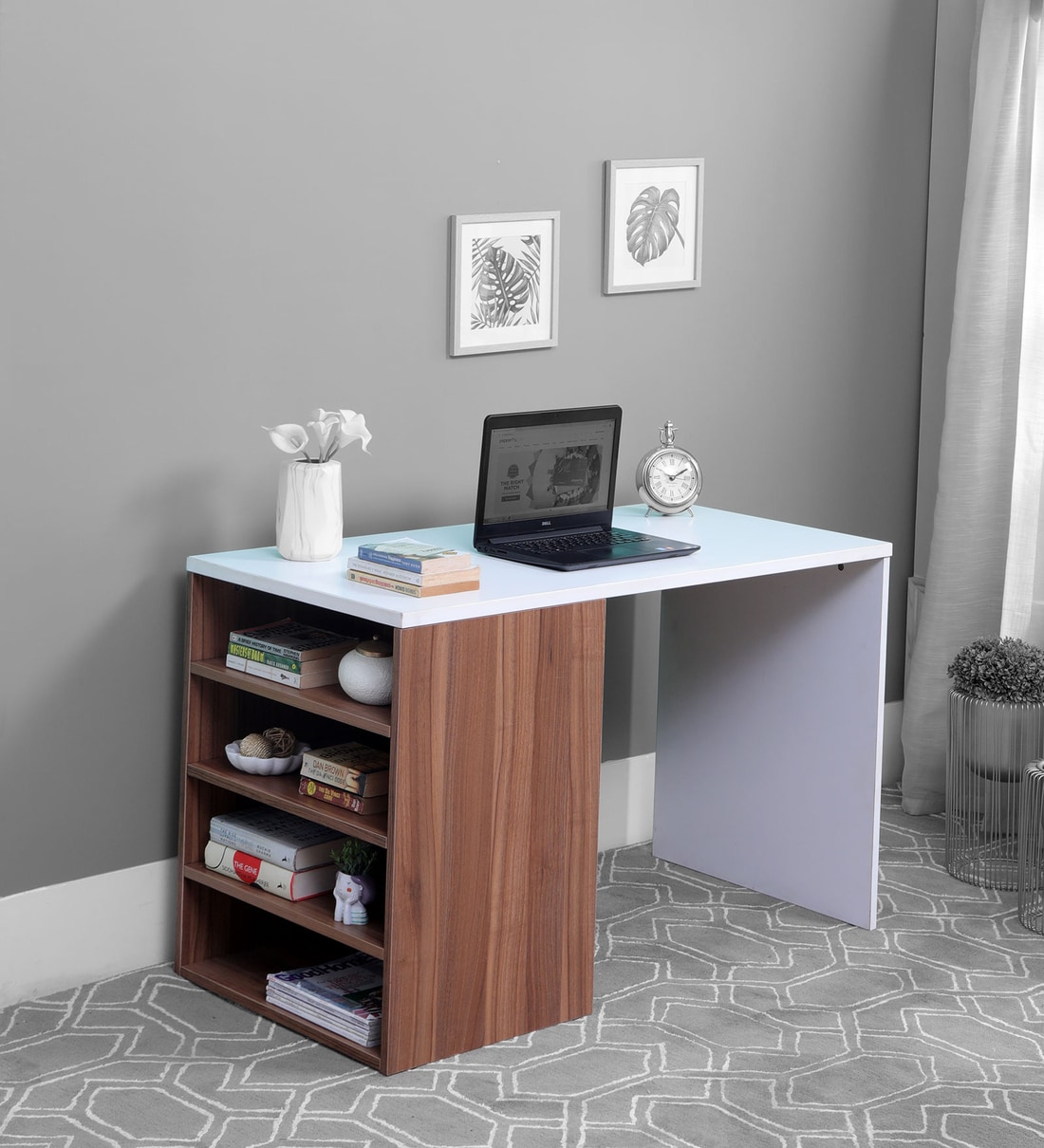 Buy Torino Study Table in White & Walnut Finish at 29% OFF by VOF ...